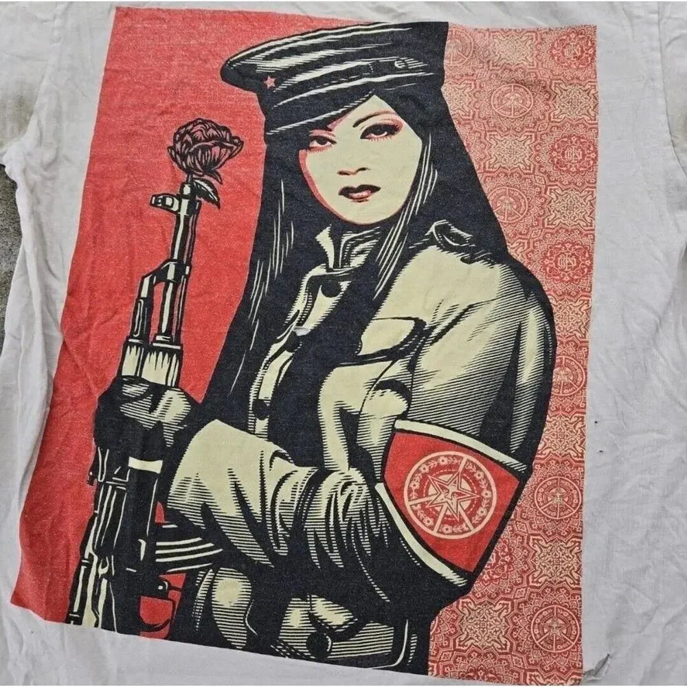 Obey | Shirts | Y2k Obey Ak47 Ar5 Guns And Roses Art T Shirt Resistance ...
